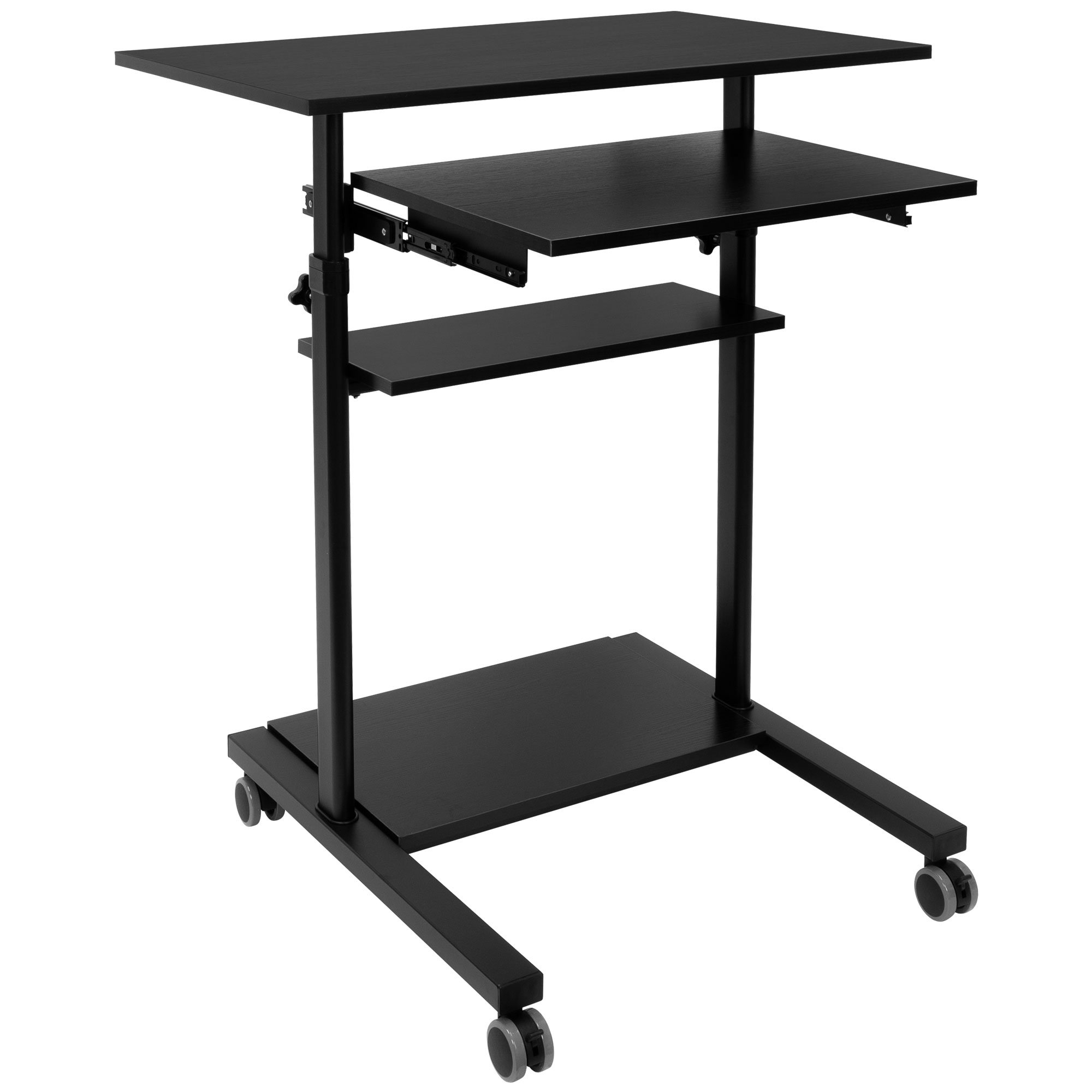 Mount-It! Mobile Standing Desk with Retractable Keyboard | Sit Stand ...