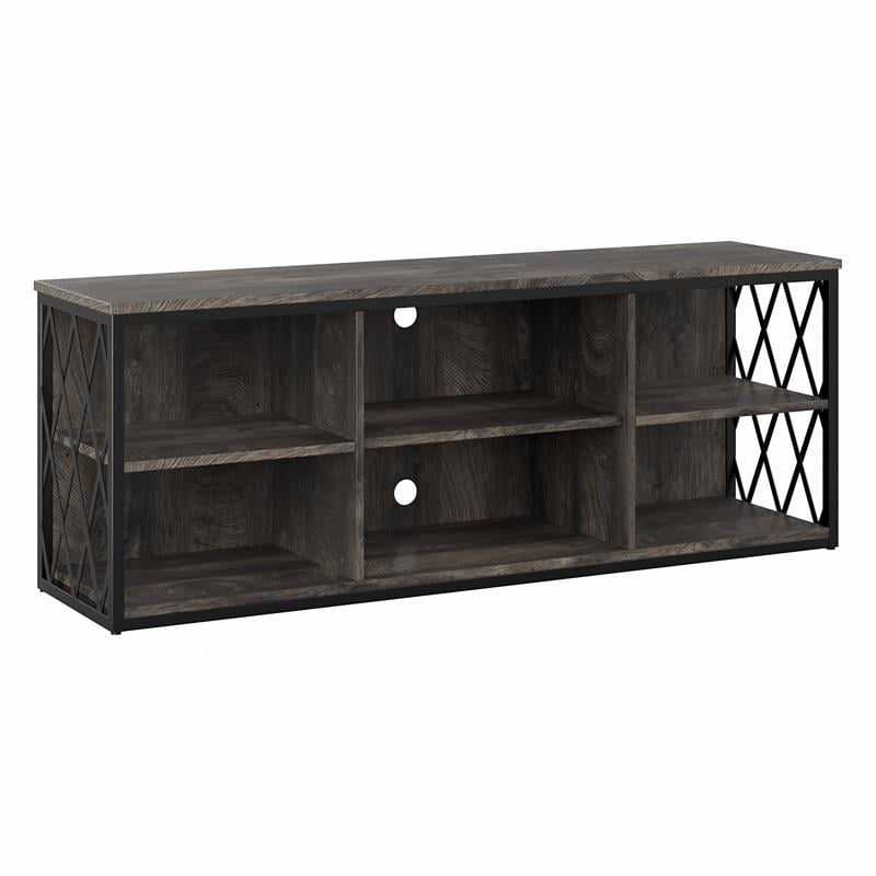 City Park 60W TV Stand for 70 Inch TV in Dark Gray Hickory - Engineered ...