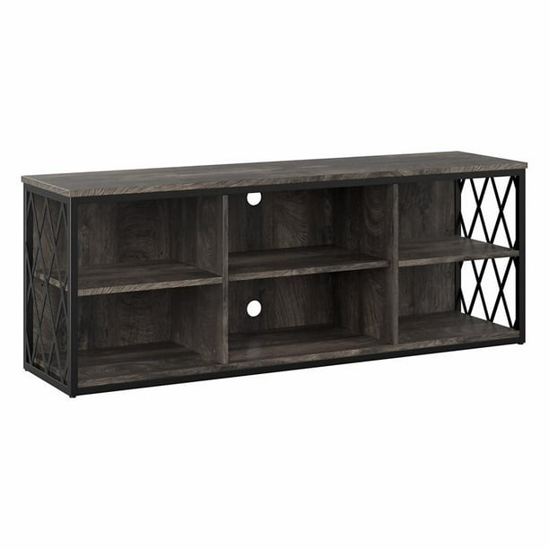 City Park 60W TV Stand for 70 Inch TV in Dark Gray Hickory - Engineered ...