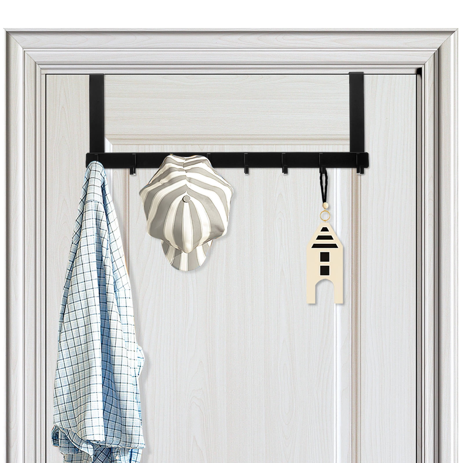 Click here for Oulii Over The Door Coat Rack Metal Black Organize... prices