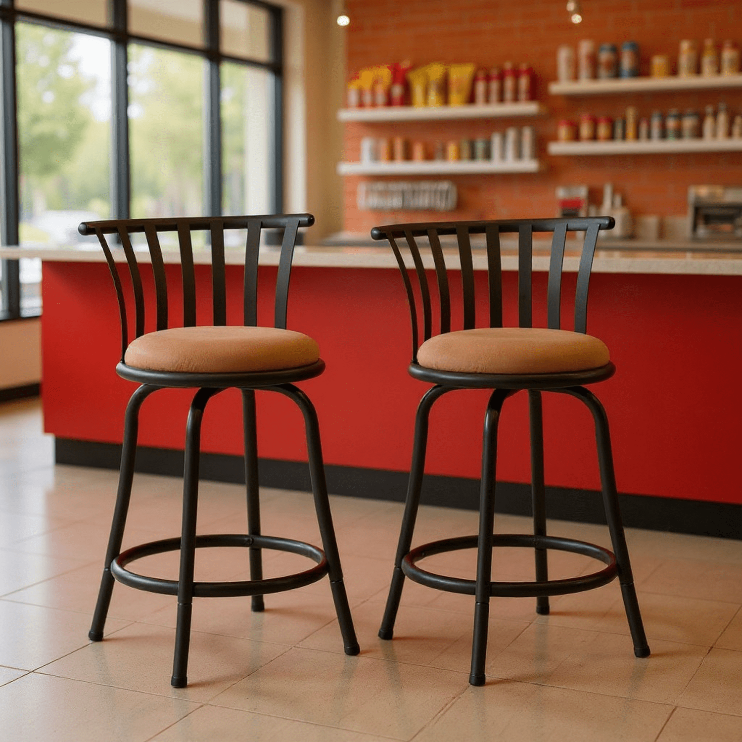 Click here for Homy Casa Set Of 2 Mid Century Swivel Bar Chairs W... prices