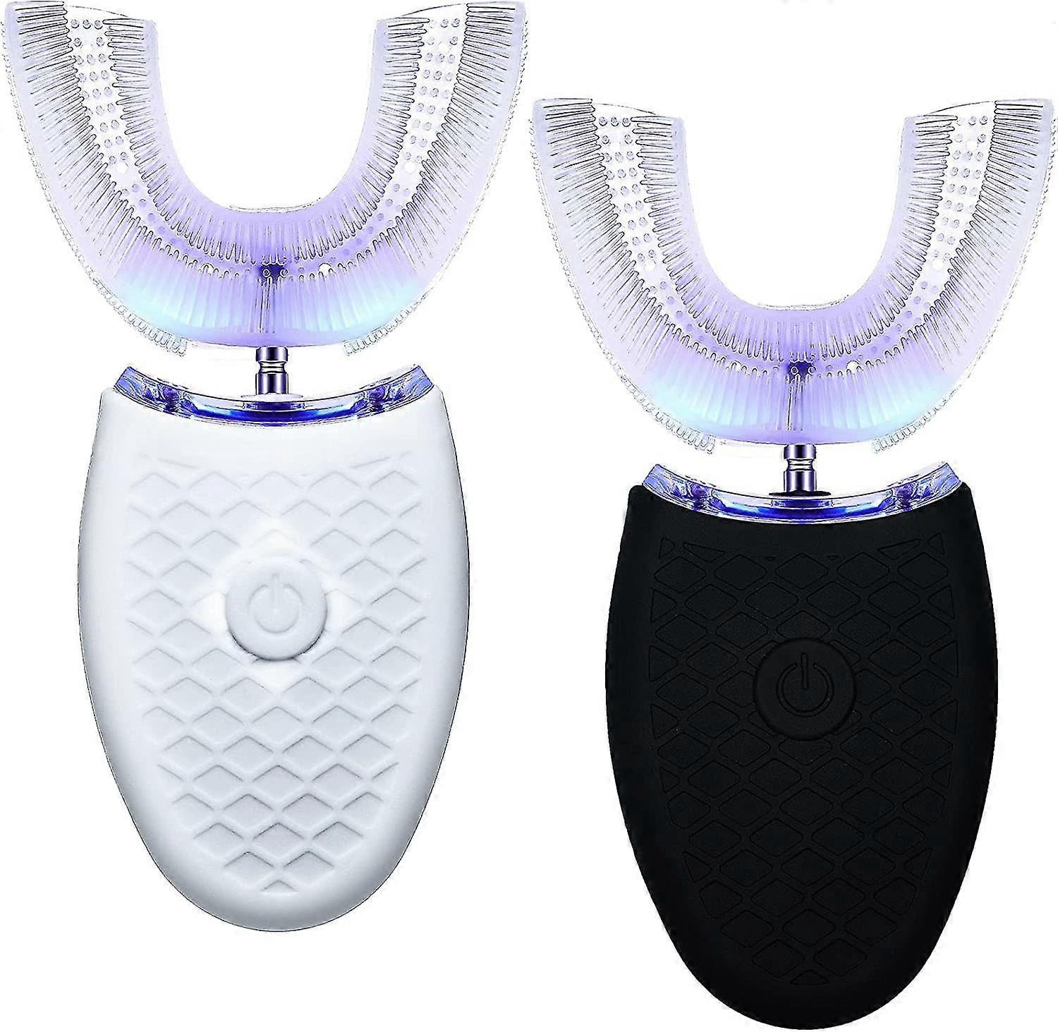 2 Pieces Ultrasonic Electric Toothbrush Adults U Shaped Toothbrush ...