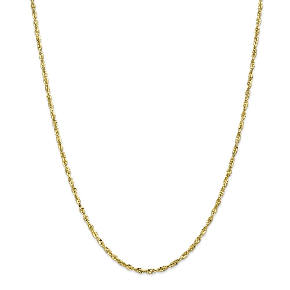 10k 2.55mm Diamond-Cut Extra-Lite Rope Chain - Walmart.com