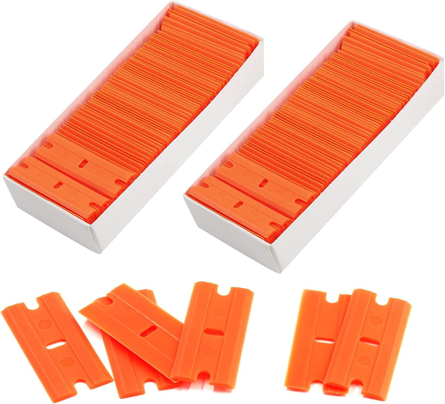 200 Pcs Plastic Razor Blades Plastic Scraper Blades Double Edge Razor ...