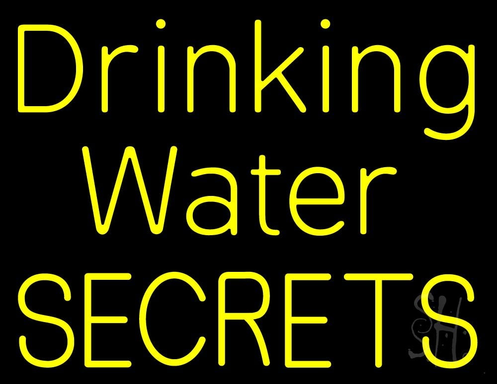 Yellow Drinking Water LED Neon Sign 15 x 19 - inches, Black Square Cut ...