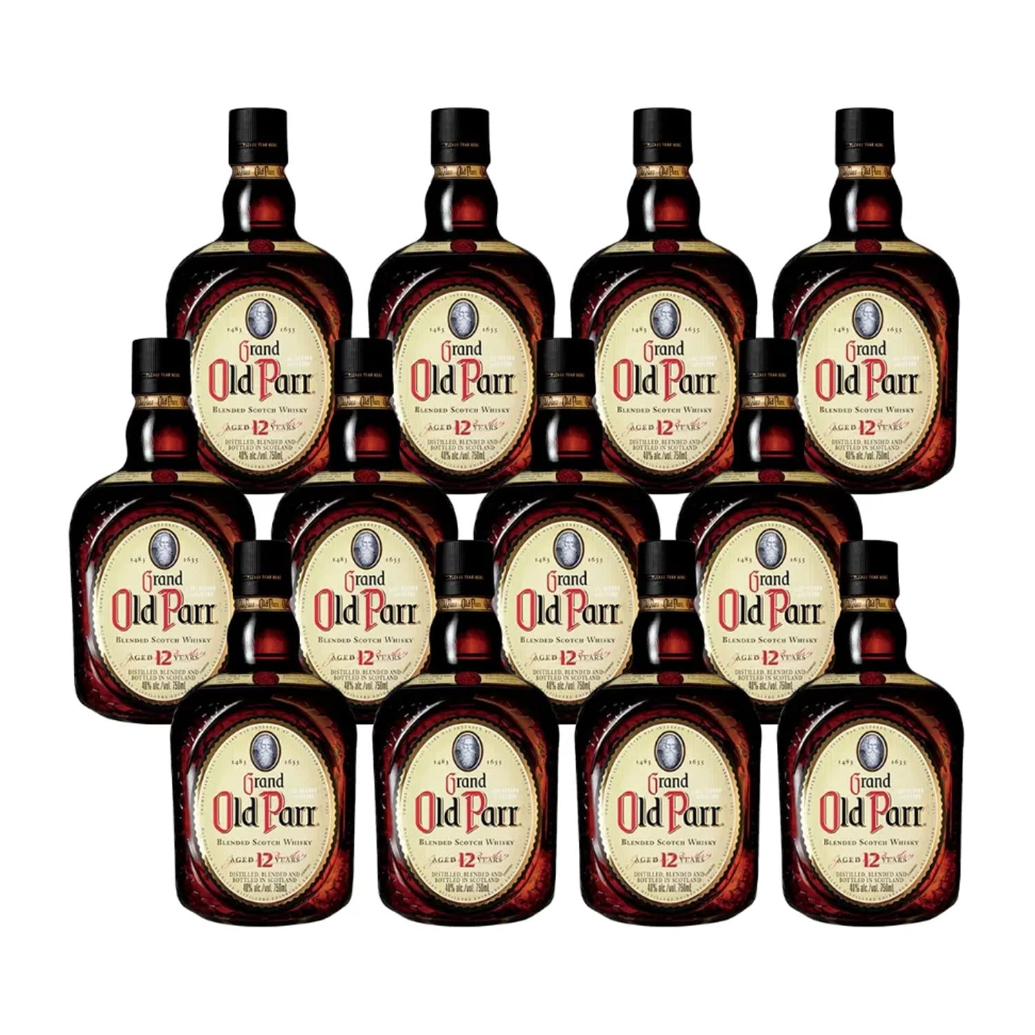Caja de 12 Whisky Grand Old Parr 12 años Blend 750 ml Grand Old Parr 12 ...