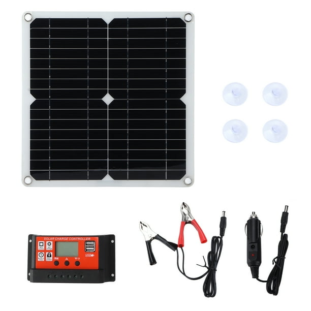 Solar Cells Solar Panel Kit, LCD Display Dual MOS 15W Solar Panel Kit ...