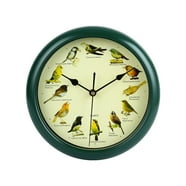 Audubon 13 Inch Singing Bird Wall Clock - Hourly Song, Hanging, Sound ...