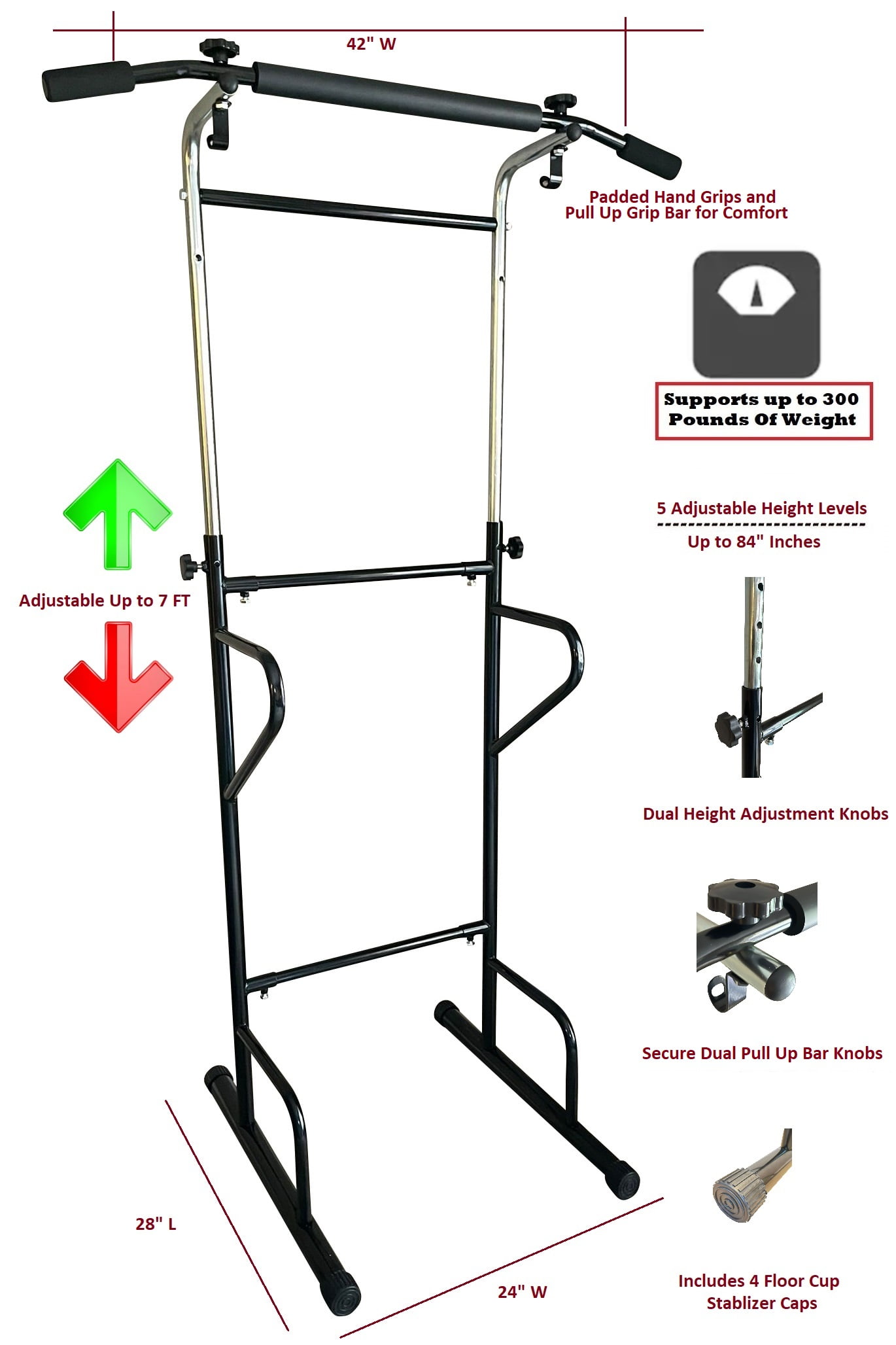 [Heavy Duty Sturdy Construction] The Power Tower Pull Up Station Full ...