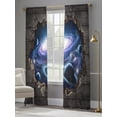 Broken Wall Sheer Curtains for Living Room Bedroom Nature Blue Purple ...