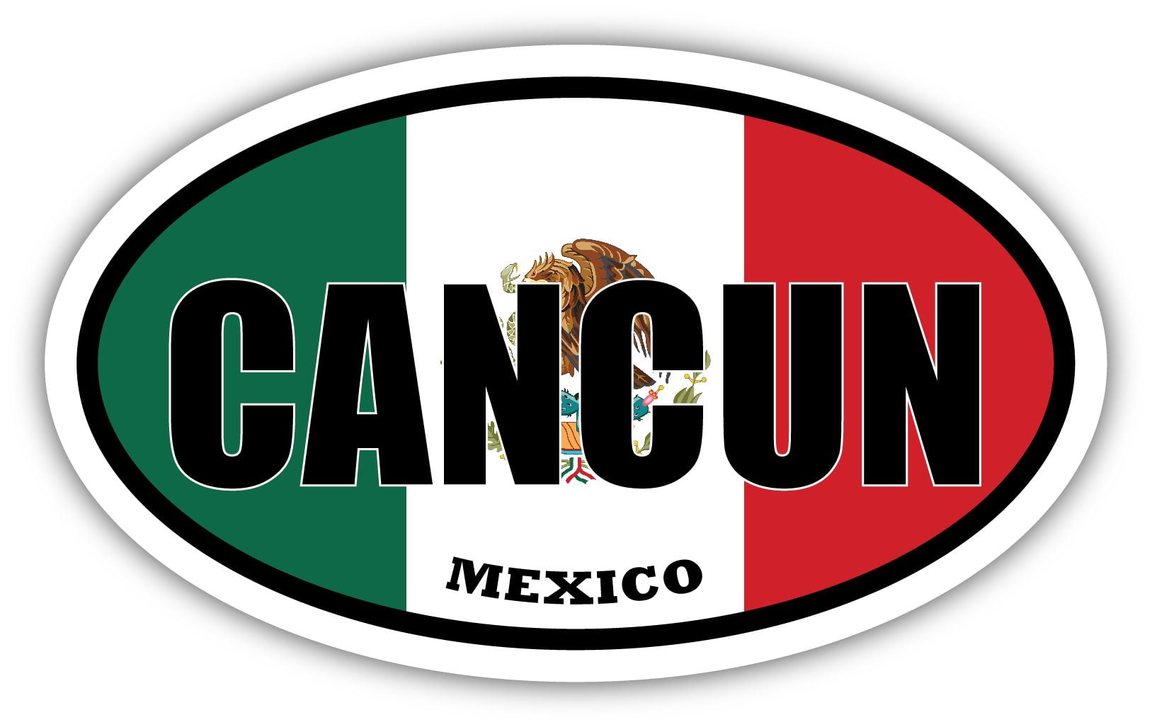 Cancun Mexico Flag Oval Decal Vinyl Bumper Sticker 3x5 inches - Walmart.com