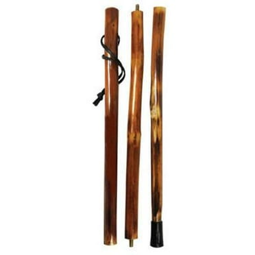 RMS Natural Wood Walking Stick - 48" Handcrafted Wooden Hiking Stick ...