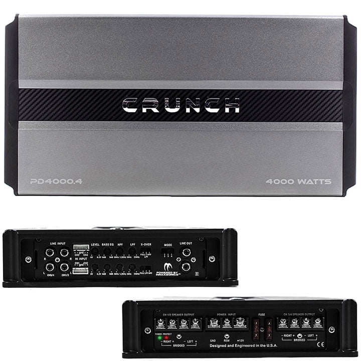 Automotive Crunch PD4000.4 Power Drive Bridgeable Amplifier 4,000 Watts ...