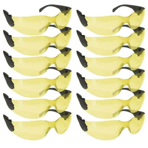 Safe Handler Full Color Yellow Safety Glasses For Men/Women (Box of 12 ...
