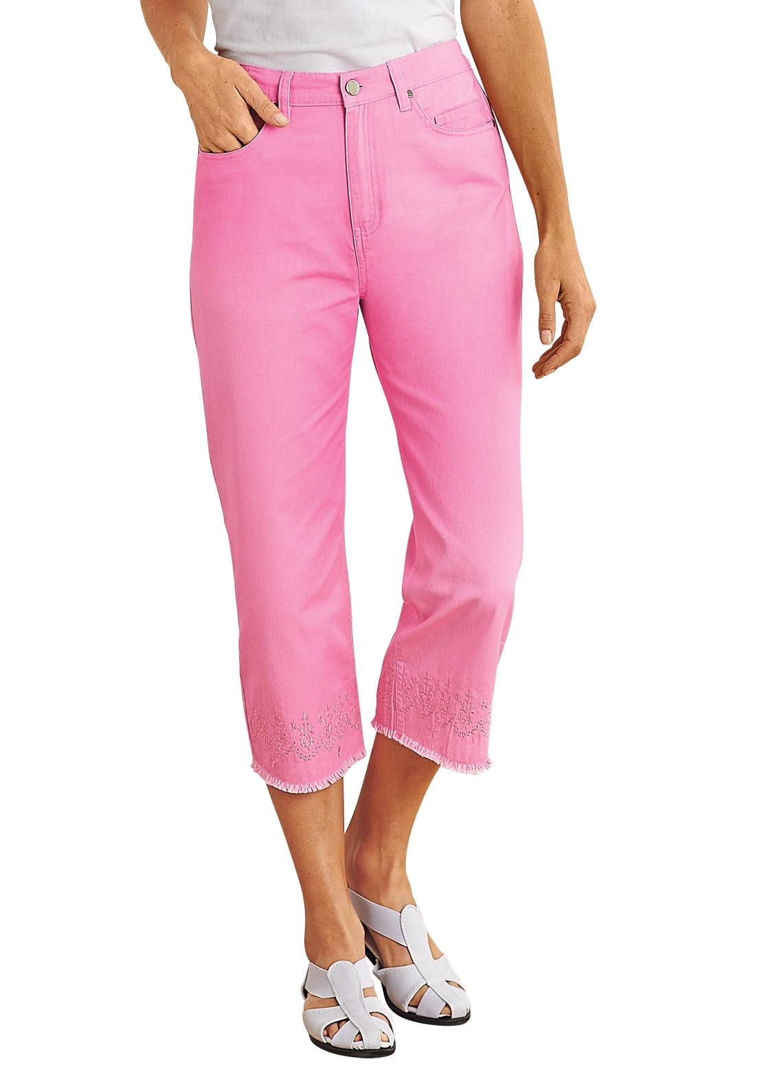 Eyelet Capri Jeans by Denim Moves - Walmart.com