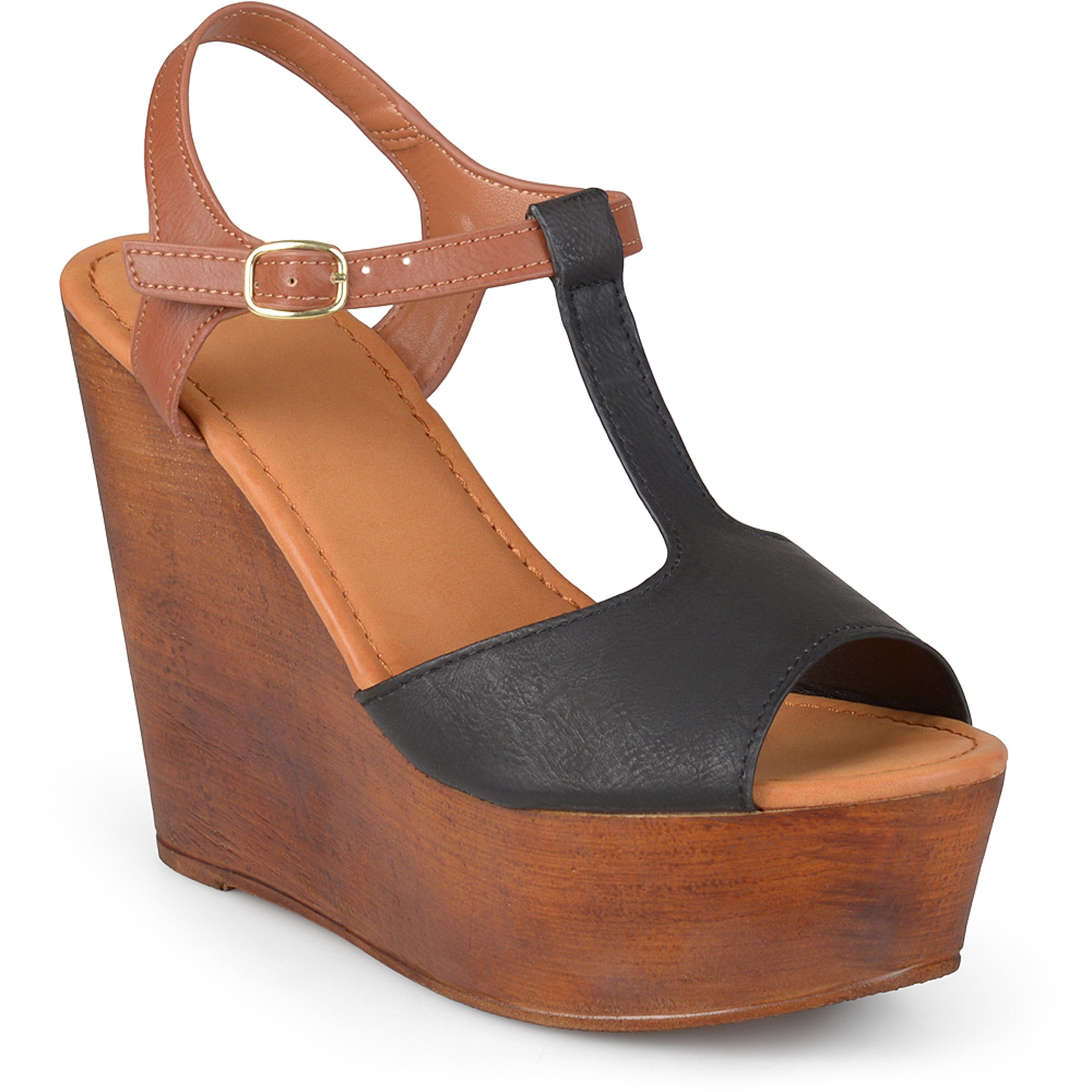 Womens Platform T-strap Wedges - Walmart.com