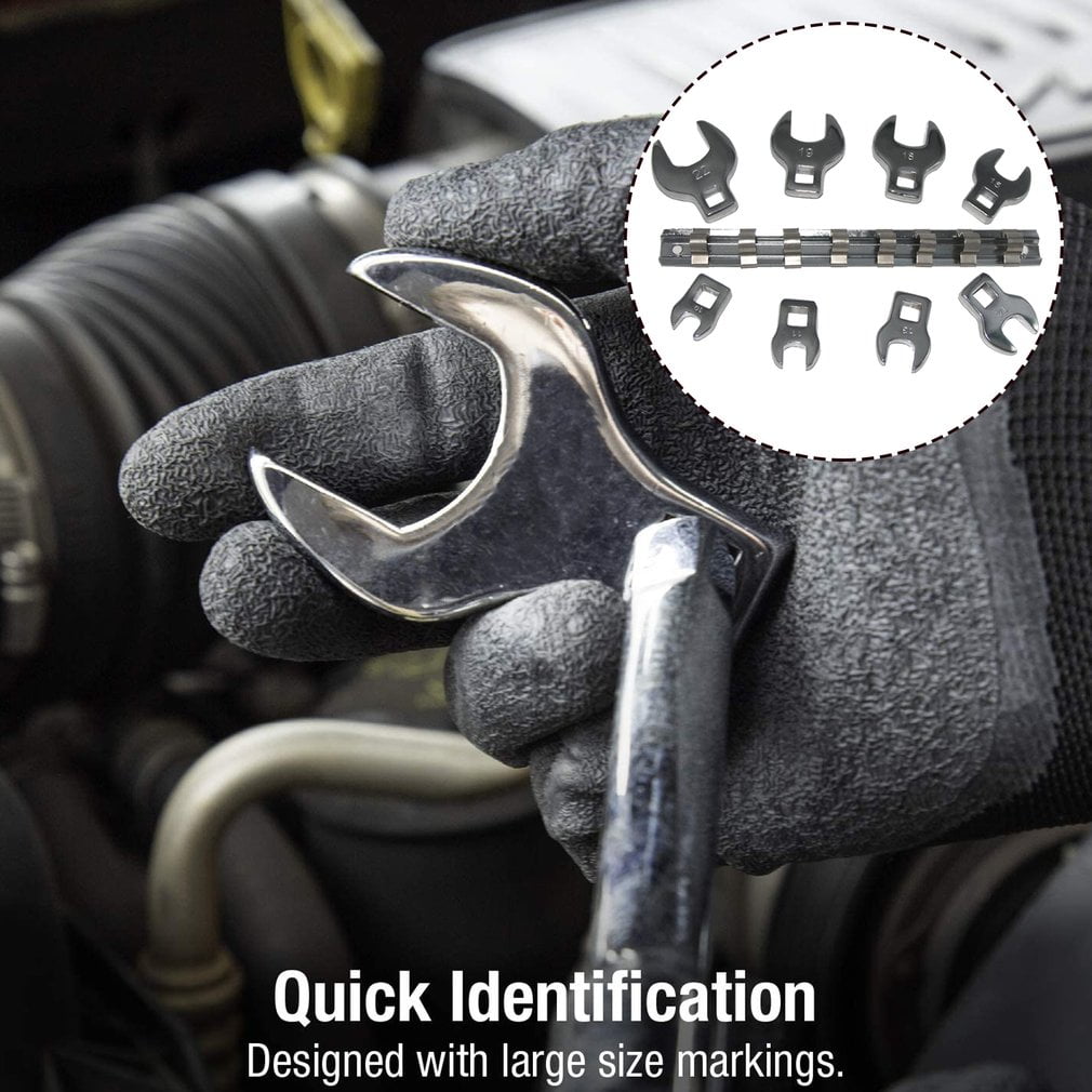 OUTAD 3/8 Inch Drive Crowfoot Wrench Set Metric Chrome Plated Crow Foot ...