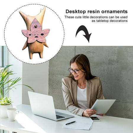 TB&W Funny Forest Elf Ornament Wood Resin Decor for Desktop Garden ...