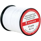 SINGER Button and Carpet Thread, Heavy Duty Extra Strong, 50 Yards ...