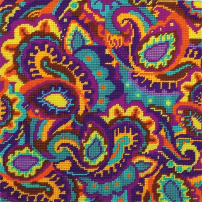 Design Works Needlepoint Kit 10"x10"-paisley-stitched In Yarn - Walmart.com