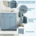 THINK 30 Modern Blue Bathroom Vanity Cabinet, 30-Inch with Easy-to ...