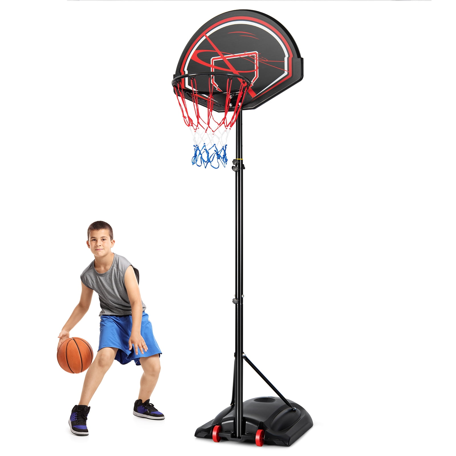 Click here for Costway 5.6-7.5ft Height Adjustable Basketball Hoo... prices
