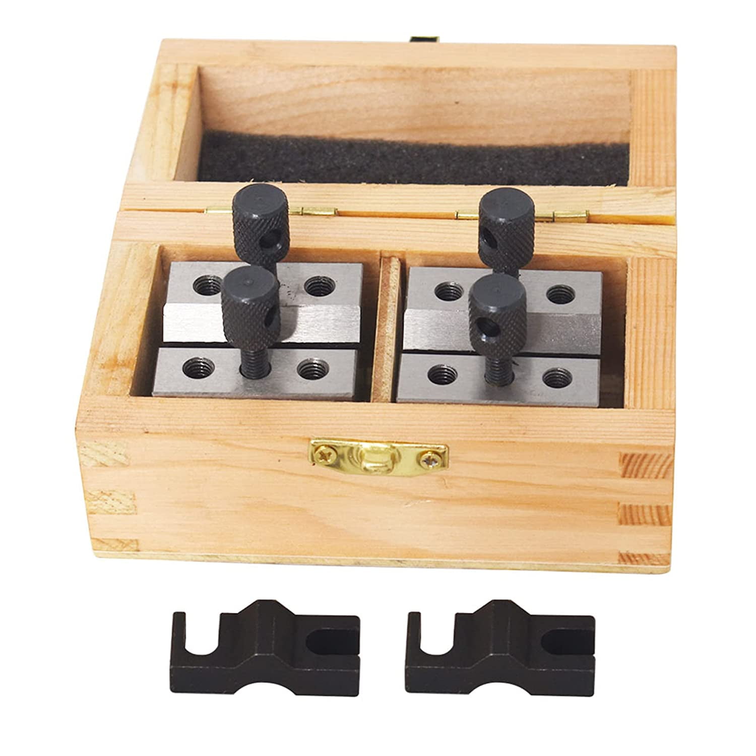 EPOTOOR V Block Set with Clamp Hardened Steel 90 Degree Angle Precision ...