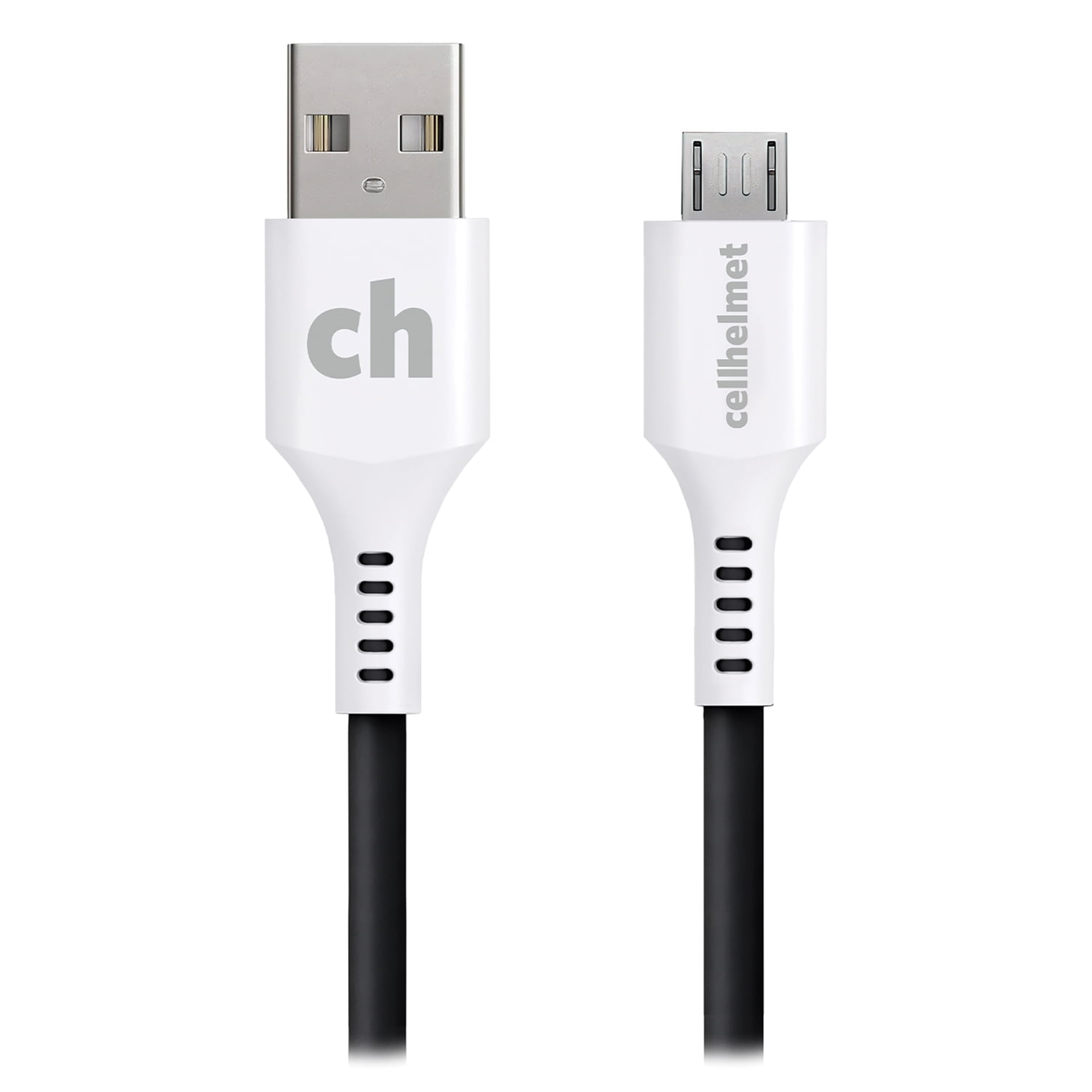 cellhelmet CABLE-R-MICRO-10-B Charge and Sync USB-A to Micro USB Round ...
