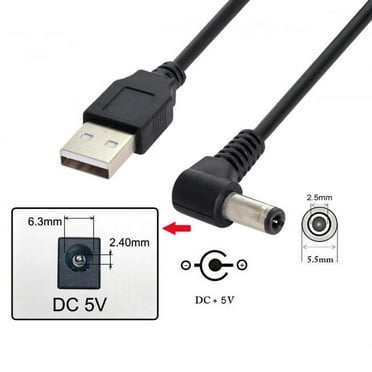 Simyoung 3.3FT USB to DC 5.5x2.1mm Barrel Jack Center Pin Positive ...