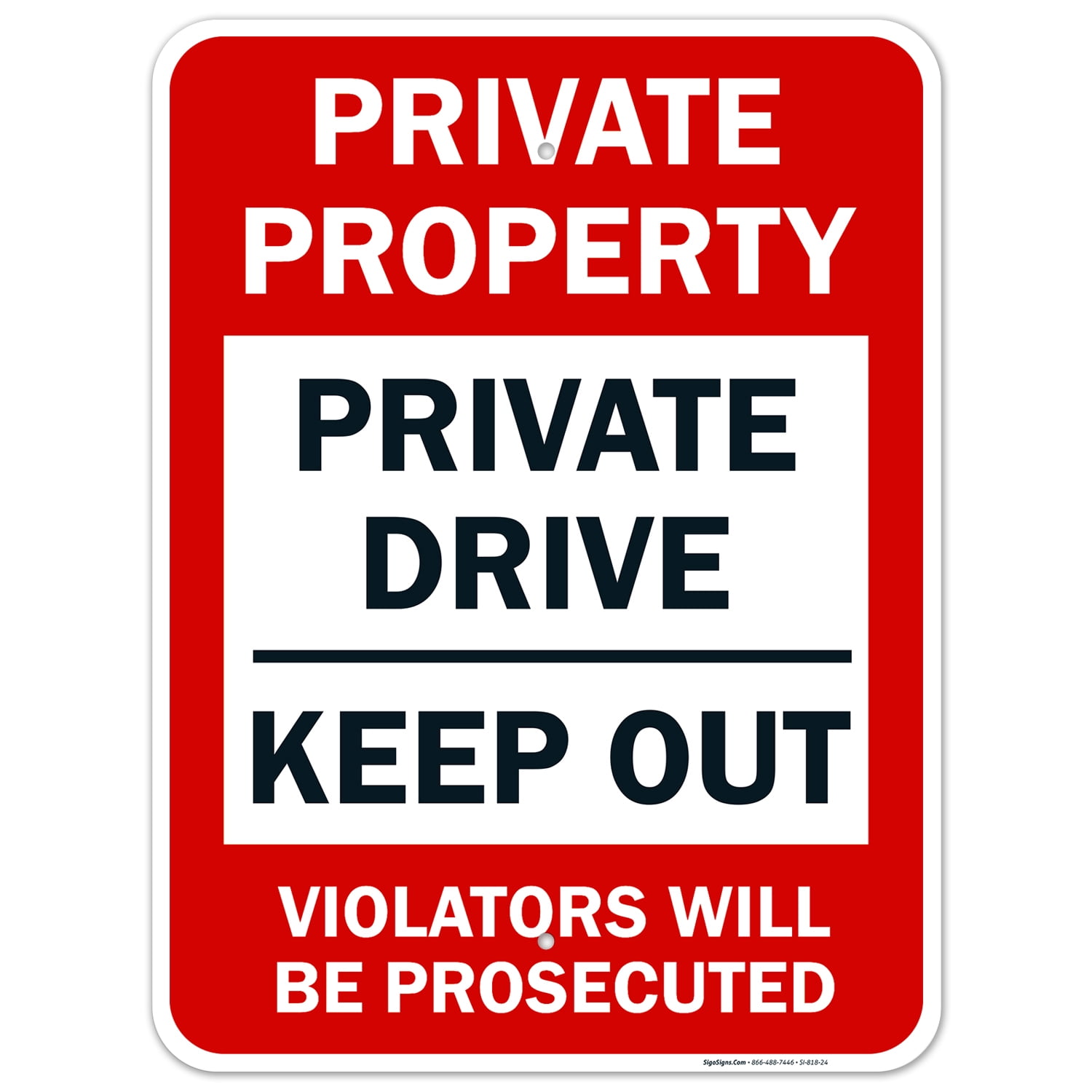 Private Property Sign, Private Drive Sign, No Trespassing Sign ...