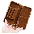 Leather Fountain ,Leather Pencil Case Shockproof 3 Divided Slots ...