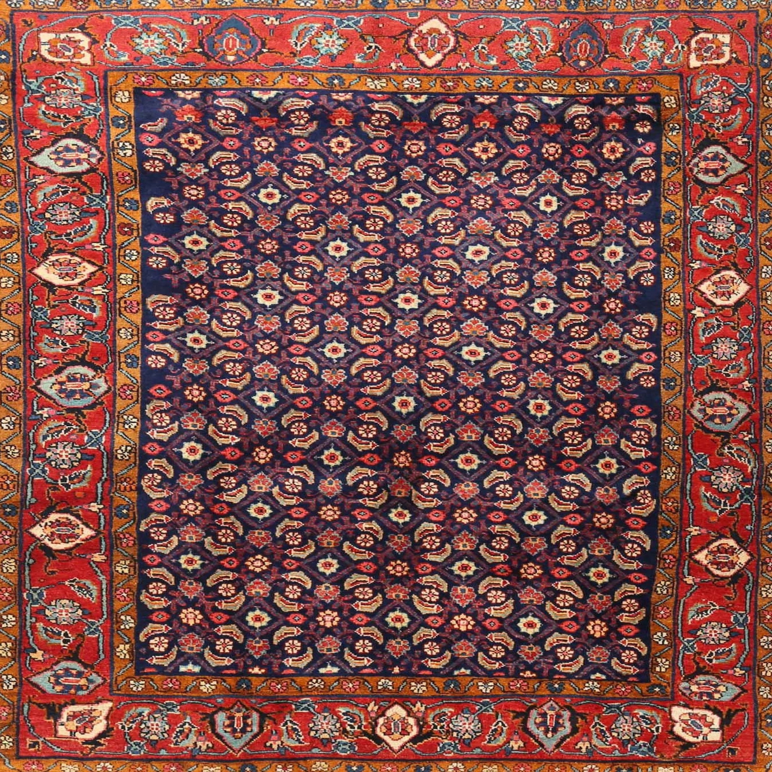 Ahgly Company Indoor Square Traditional Rust Pink Persian Area Rugs, 4 ...