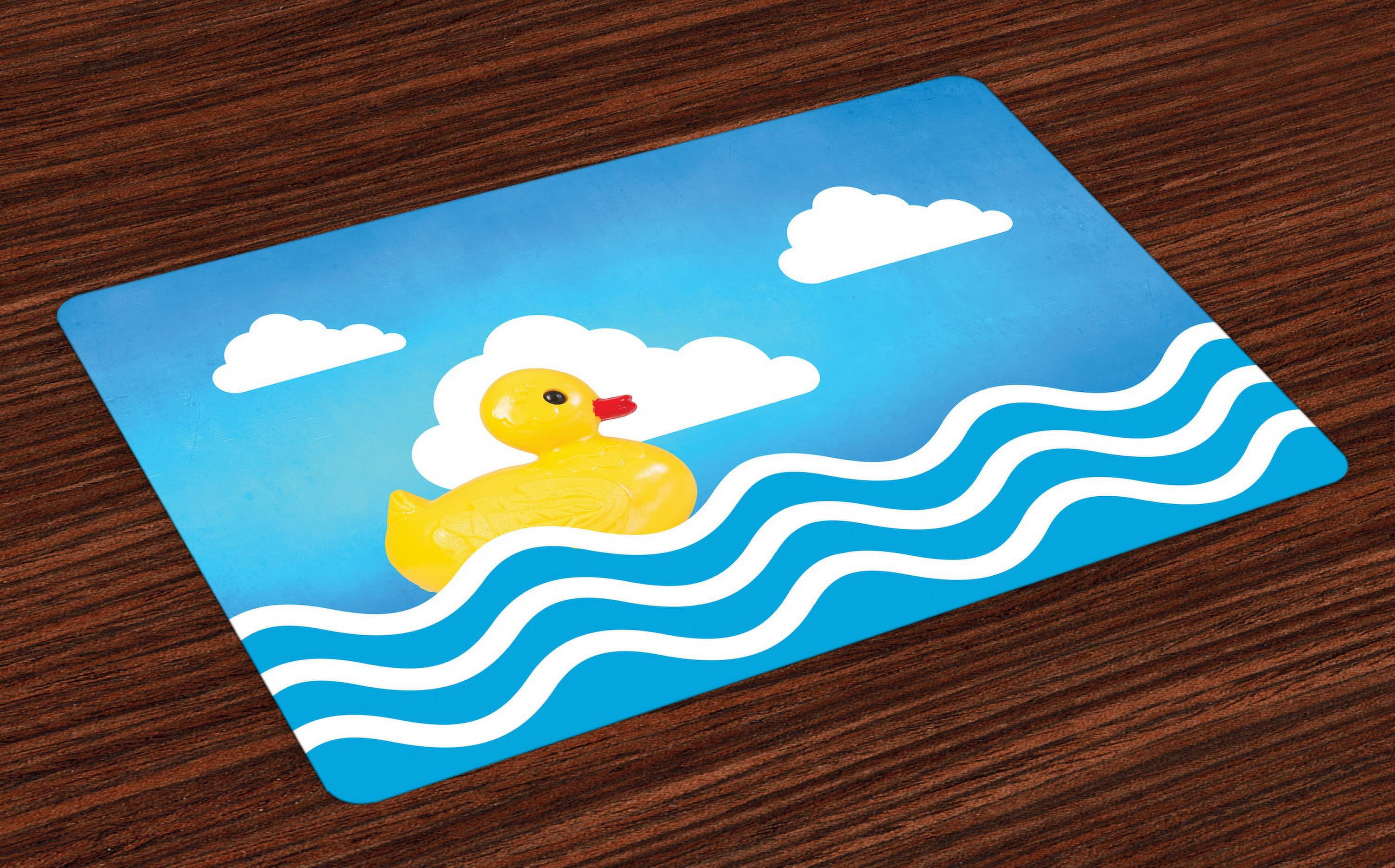 Ambesonne Rubber Duck Place Mats Set of 4, Wavy Water, Standard Size ...