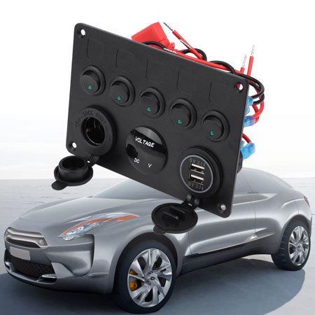 On Off Switch Panel,12-24V 5 Gang On/Off Car Toggle Switch Panel Toggle ...
