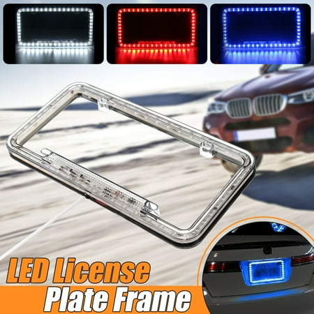 Universal 54 LED Car License Plate Cover Frame Acrylic Plastic Light ...