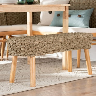 bali & pari Himari Rattan BOHO Bench, Natural Brown - Walmart.com