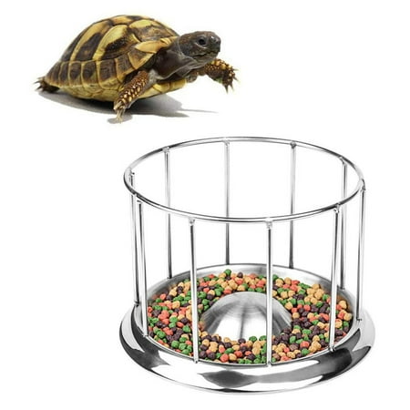 JOYWE Turtle Food Water Dish Feeder Bowl Stainless Steel Tray Dispenser ...
