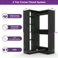 Aheaplus 36" Corner Closet System - 2 Rods, Hutches, and 5 Shelves for ...