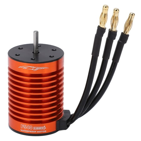 Brushless Motor, 4 Pole 12 Slot Waterproof 3.175mm Output Shaft RC Brushless Motor F540 3300KV ...