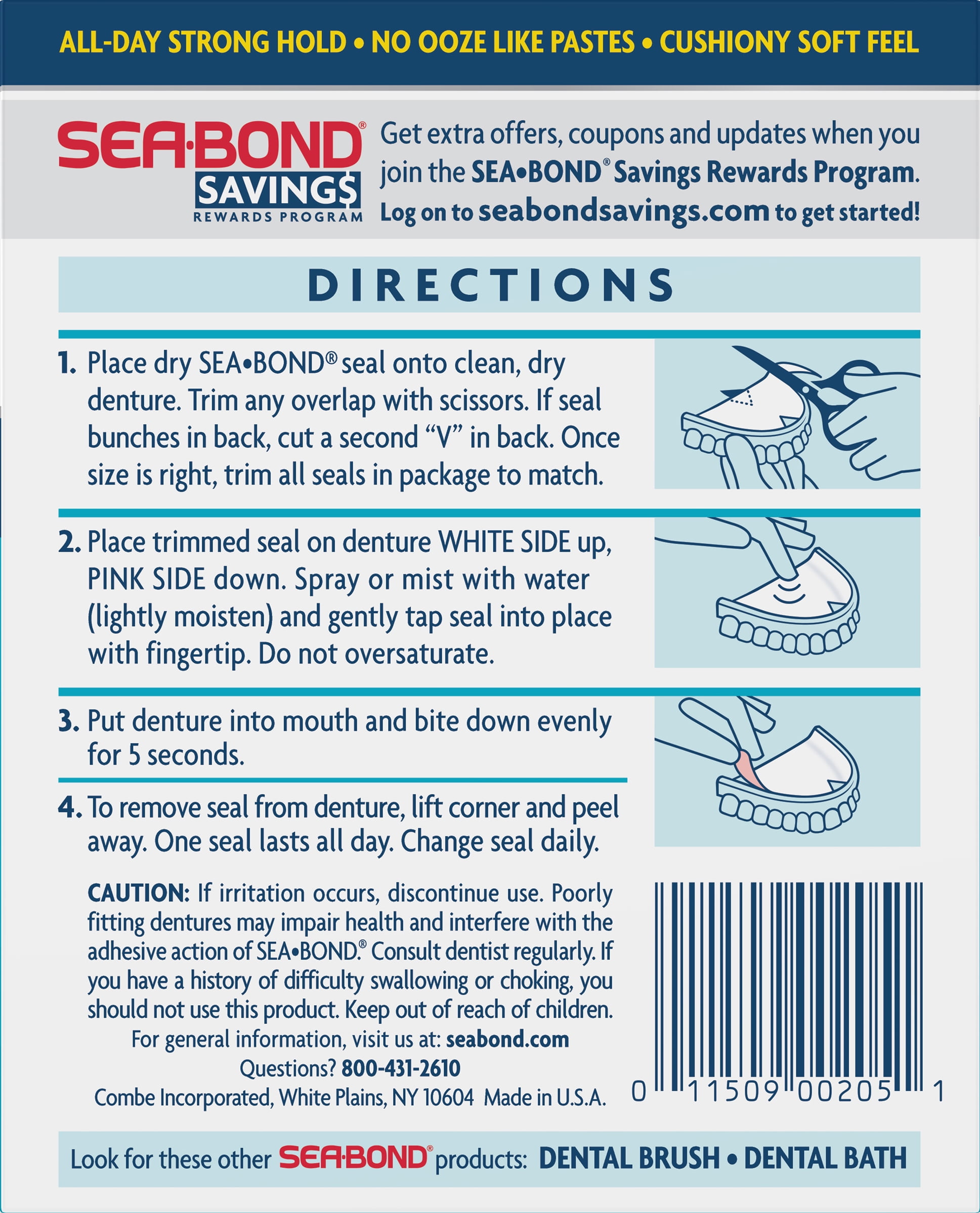 Buy Sea Bond Secure Denture Adhesive Seals, For an All Day Strong Hold ...