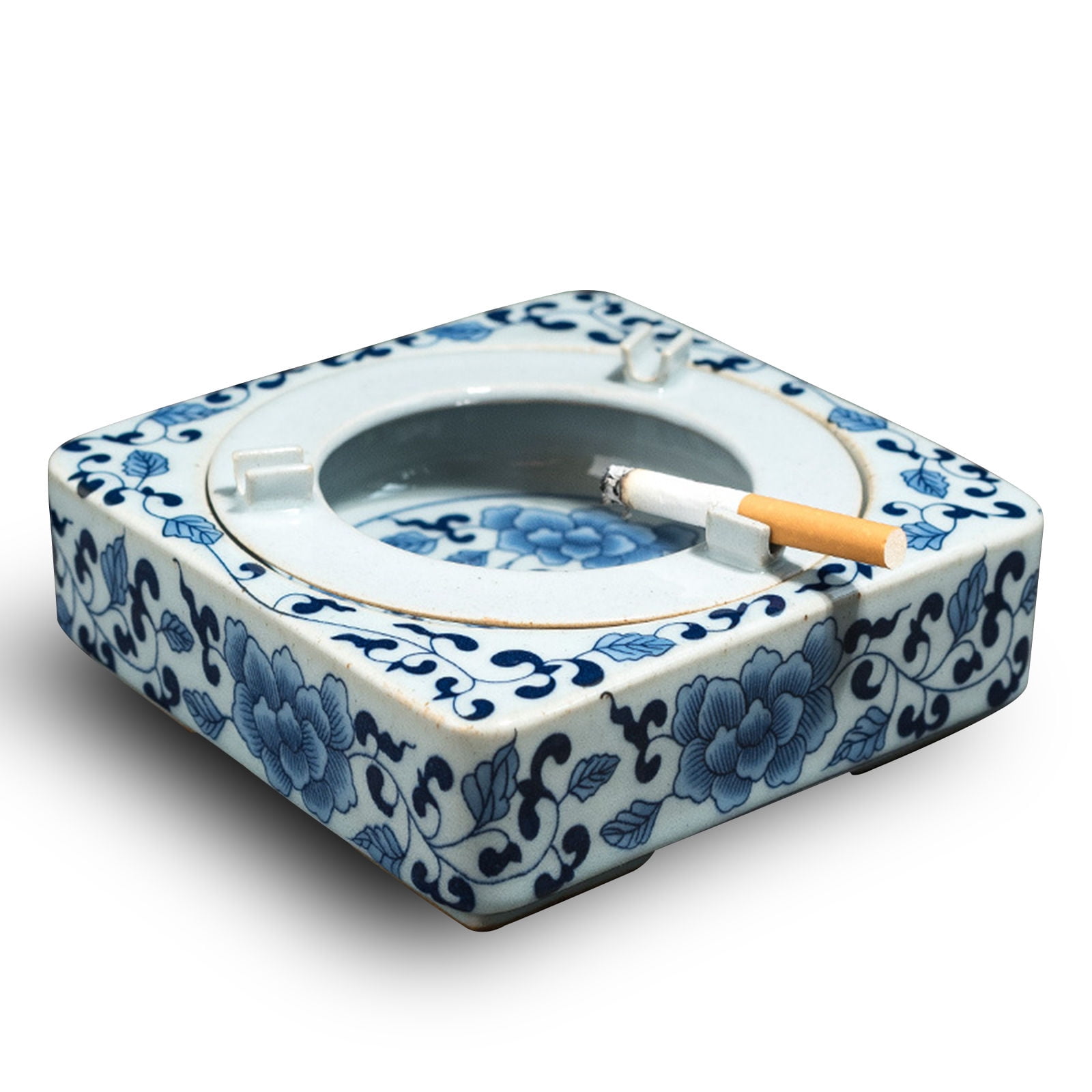 Qeeadeea Ceramic Ashtray Windproof, Vintage Desktop Decoration, Inside ...