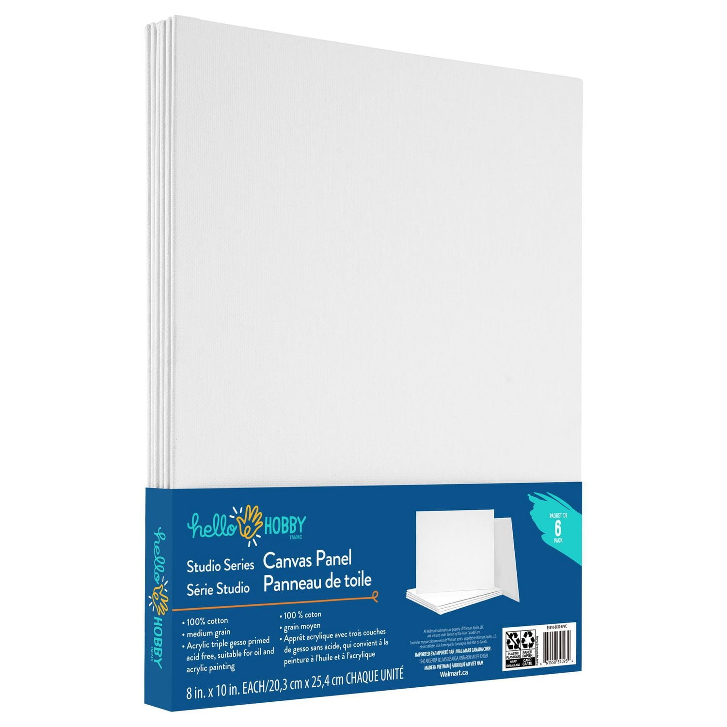 Click here for Hello Hobby Canvas Panels 6 Pack 8 In. X 10 In. Ea... prices