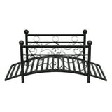Winado Garden Bridge Decorative Footbridge Metal Arch, Black 3.3FT ...