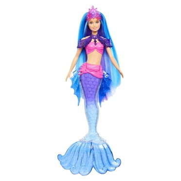Barbie Water Power Mermaid Doll 'Brooklyn' with Purple Hair, Seahorse ...