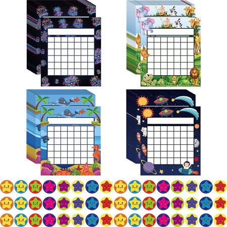 64 Pieces Classroom Incentive Chart in 4 Designs, Space Ocean Forest ...