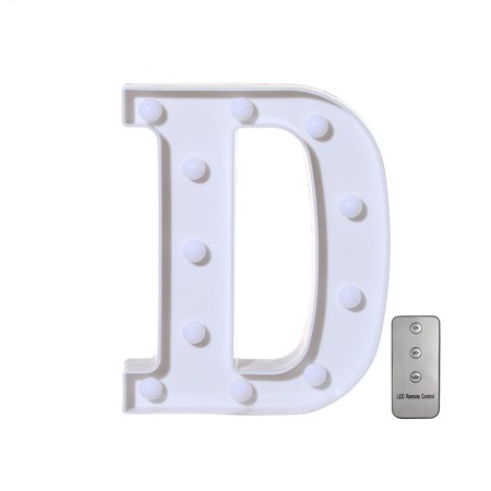 DPTALR Remote control Alphabet Letter Lights LED Light Up White Plastic ...
