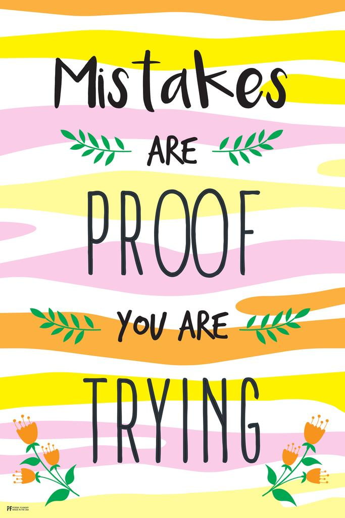 Mistakes Classroom Poster Schoolgirl Style Decor Thick Paper Sign Print ...