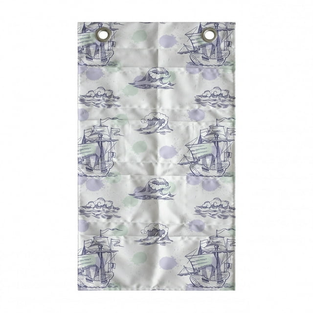 Sailing Hanging Pocket Organizer, Rhythmic Sailboat Vessels Watercolor ...