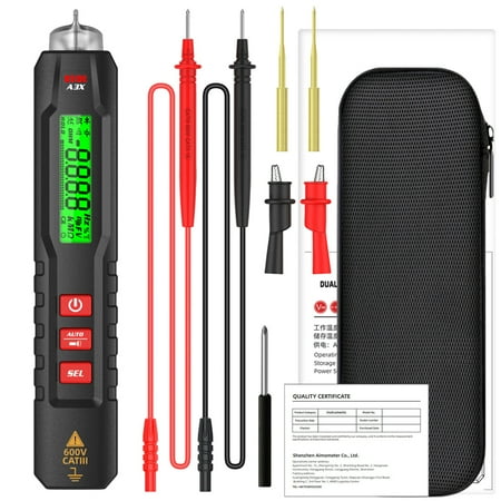 Pen Type Digital Multimeter Portable Tester Voltmeter 1.9 Inch Bicolor ...