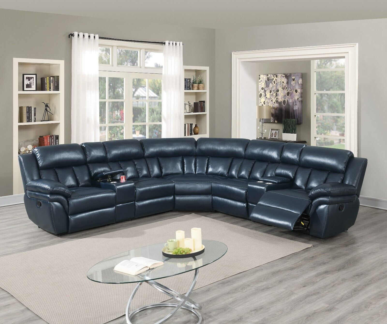 Luxurious Manual Motion Sectional Sofa set Living Room Furniture Family ...